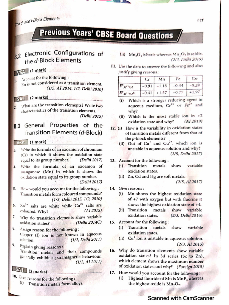 D and F Block Elements | PDF