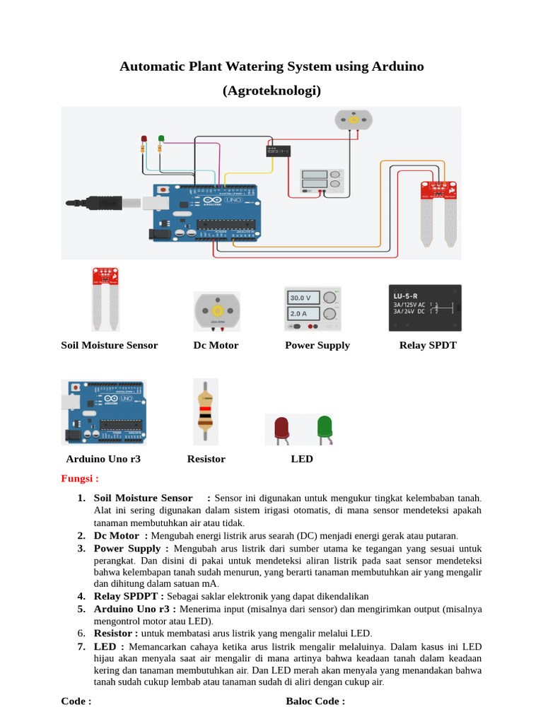Automatic Plant Watering System using Arduino | PDF