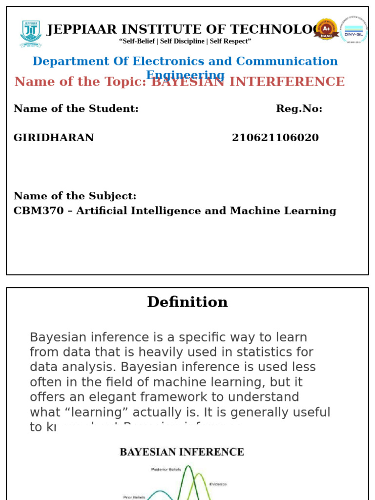 AIML Individual presentation | PDF | Statistical Inference | Machine Learning