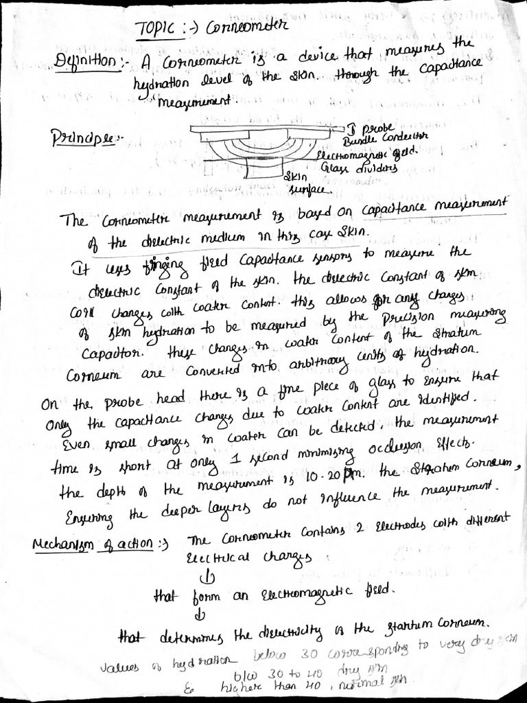 Corneometer Notes | PDF