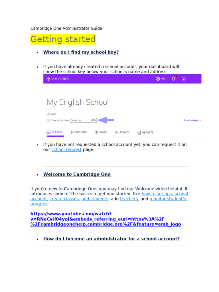 Cambridge One Administrator Guide | PDF | Software | Computing