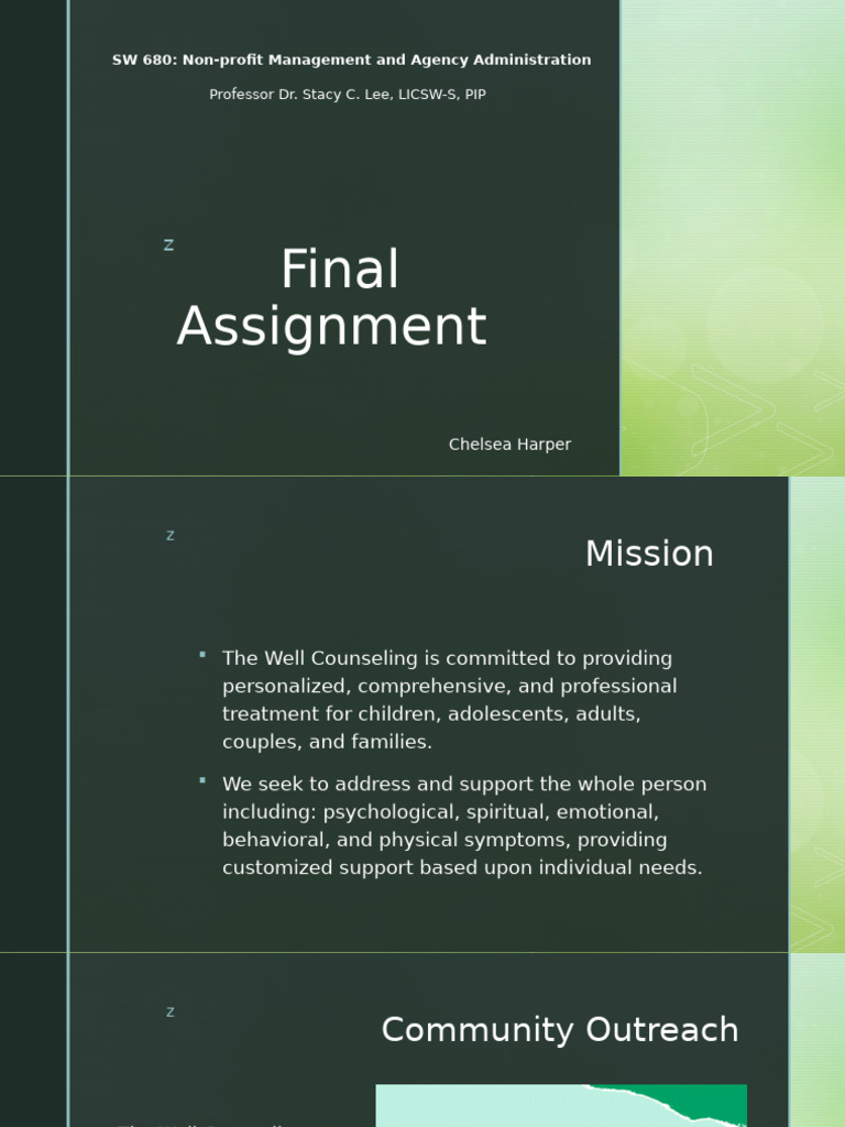 Final Assignment | PDF | Psychotherapy | Mental Health