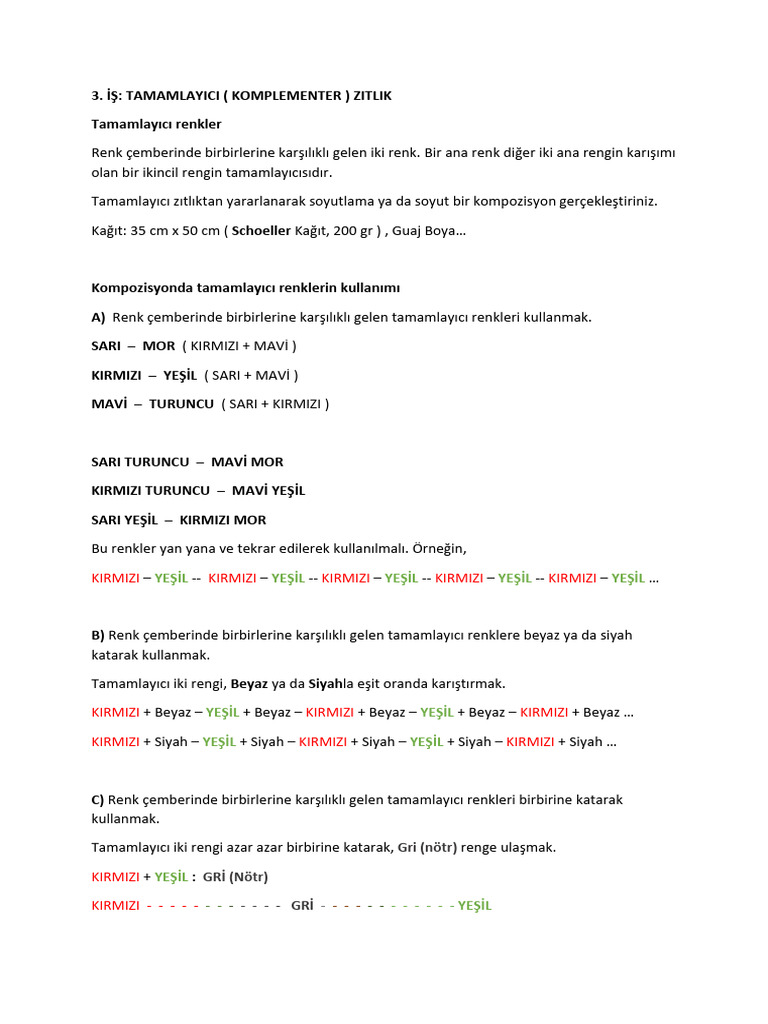 İş-Tamamlayici (Komplementer) Zitlik | PDF