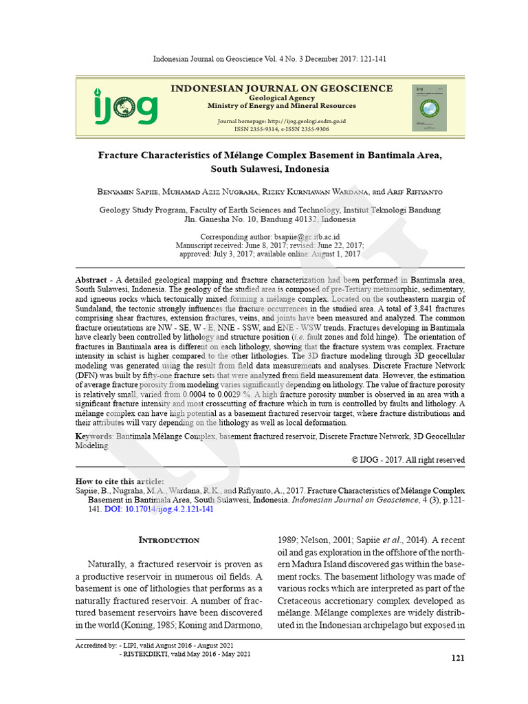 Ivan,+1.+Fracture++Characteristics IJOG Benyamin+Sapiie.4.3.121-141. | PDF | Plate Tectonics ...
