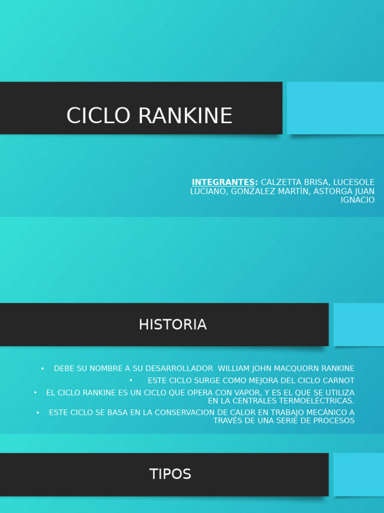 Ciclo Rankine: Funcionamiento y Tipos | PDF