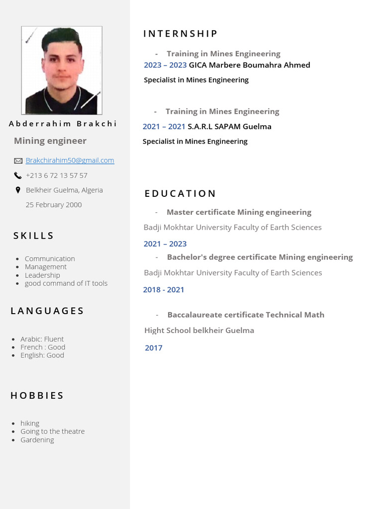 Internship: Mining Engineer | PDF | Technology & Engineering