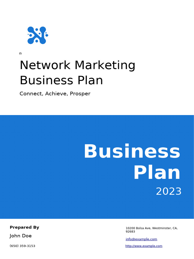 Network Marketing Business Plan | PDF | Equity (Finance) | Balance Sheet