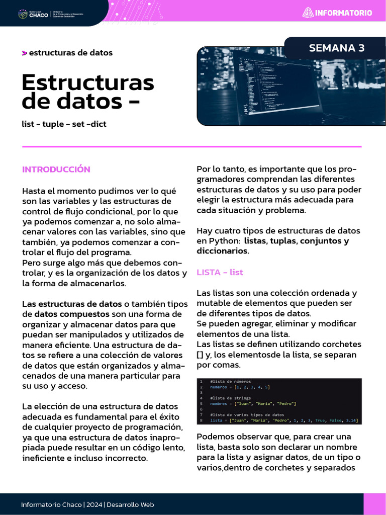 Material Complementario - Estructura de Datos | PDF | Python (lenguaje ...