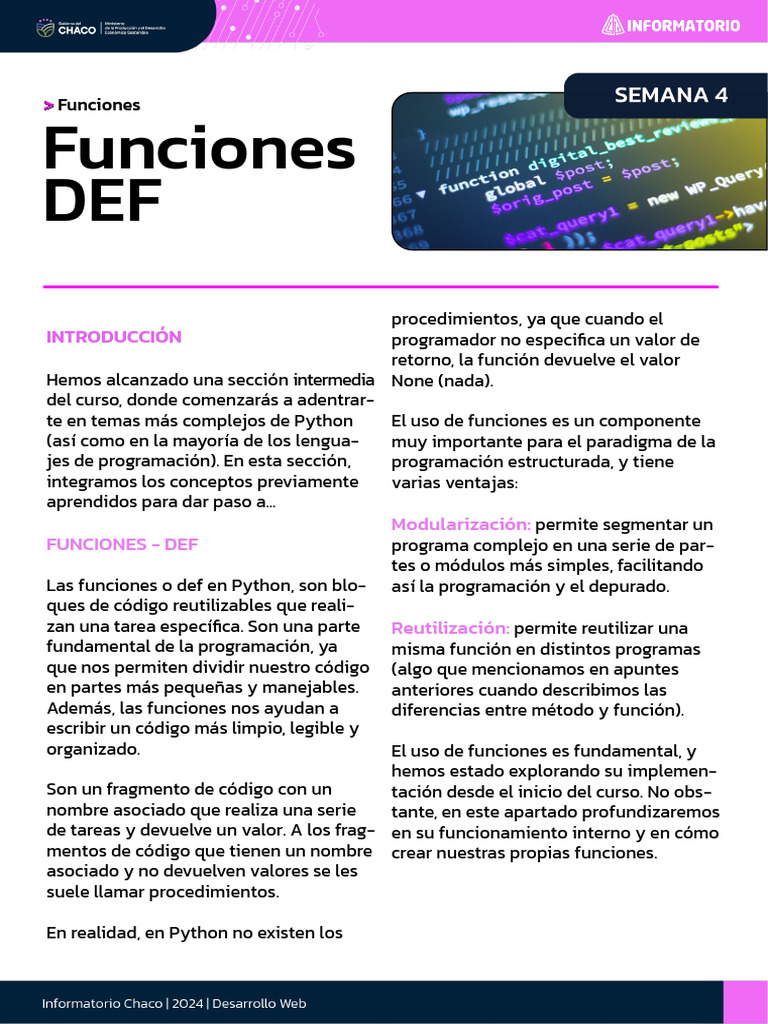 Material Complementario - Funciones | PDF | Python (lenguaje de programación) | Función ...