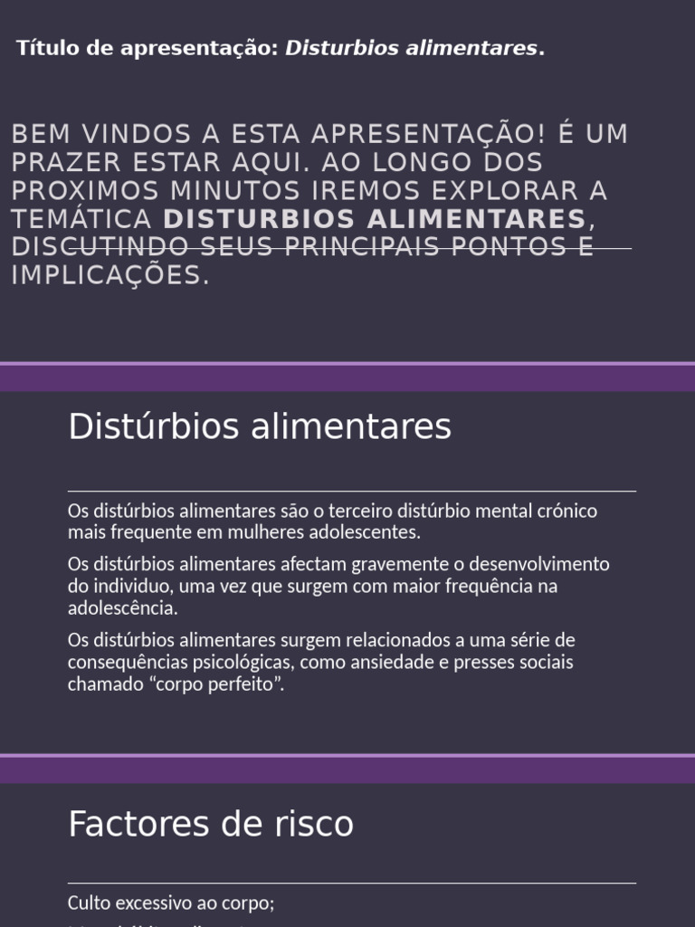 Distúrbios Alimentares em Adolescentes | PDF | Distúrbio alimentar ...
