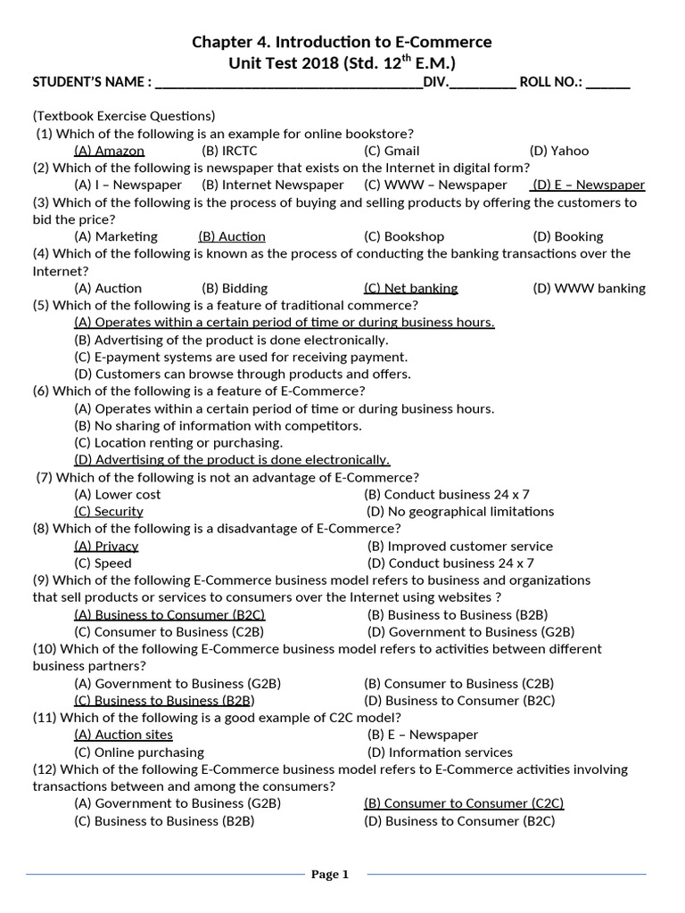 ANSWER KEY (4)_51 que | PDF | E Commerce | Marketing