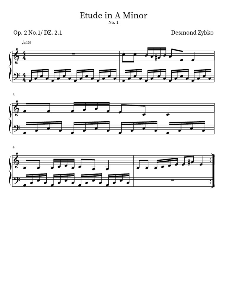 Etude in A Minor | PDF