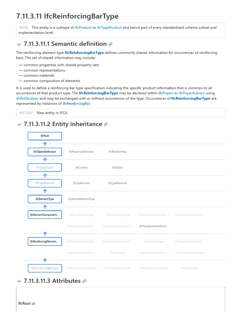 7.11.3.11 IfcReinforcingBarType - IFC4.3.2.0 Documentation | PDF | Computer Programming ...