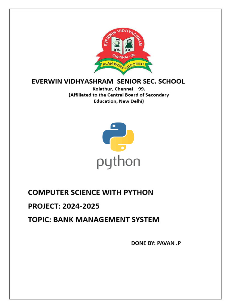 Bank management system | PDF | Python (Programming Language) | Security