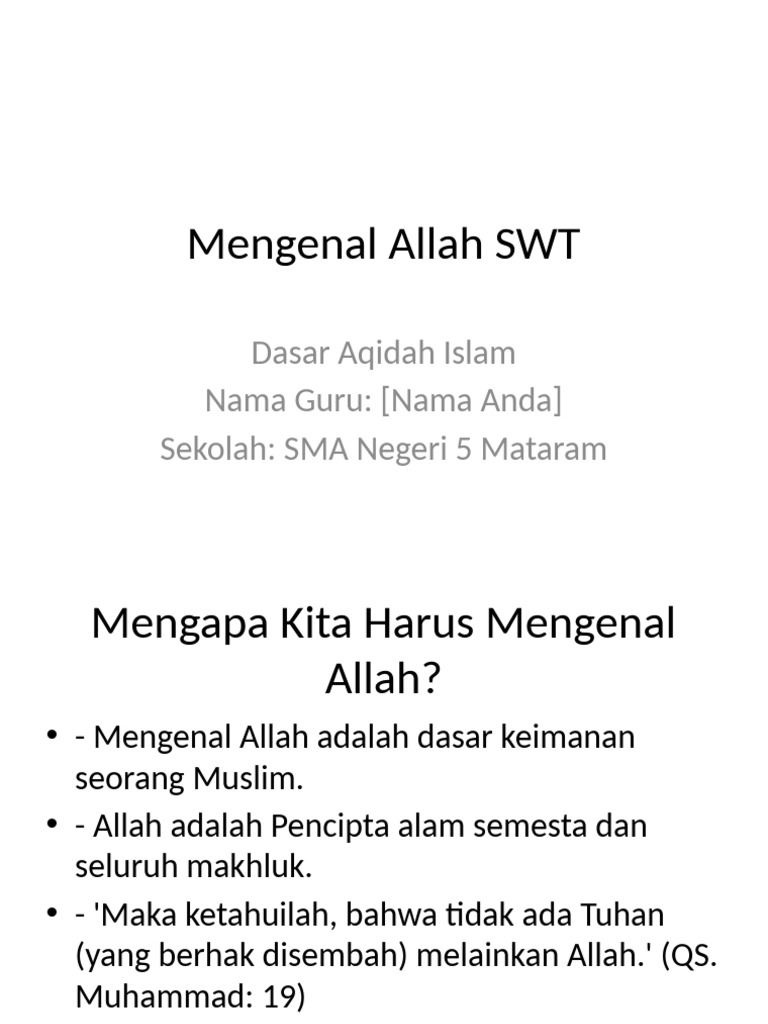 Mengenal_Allah_Presentation | PDF