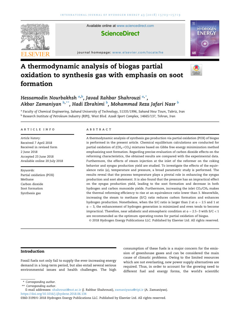 Nourbakhsh_A thermodynamic analysis of biogas partial oxidation to synthesis gas with emphasis ...