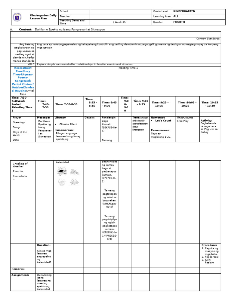 Kinder New DLL Week35 - Day1 | PDF