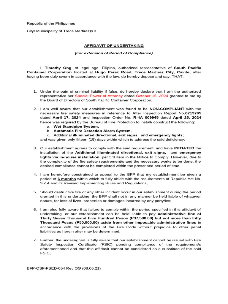 Affidavit of Undertaking | PDF | Affidavit | Justice