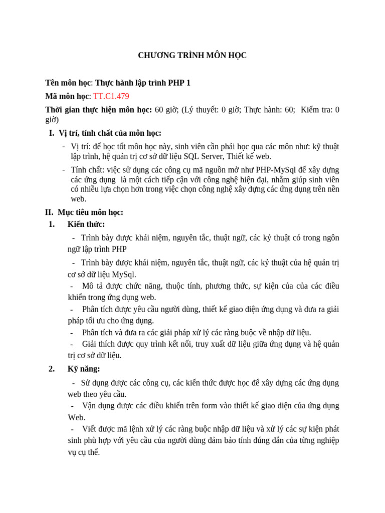 18.23C1-LTM-CTCT-TH LapTrinh PHP-1-60t | PDF