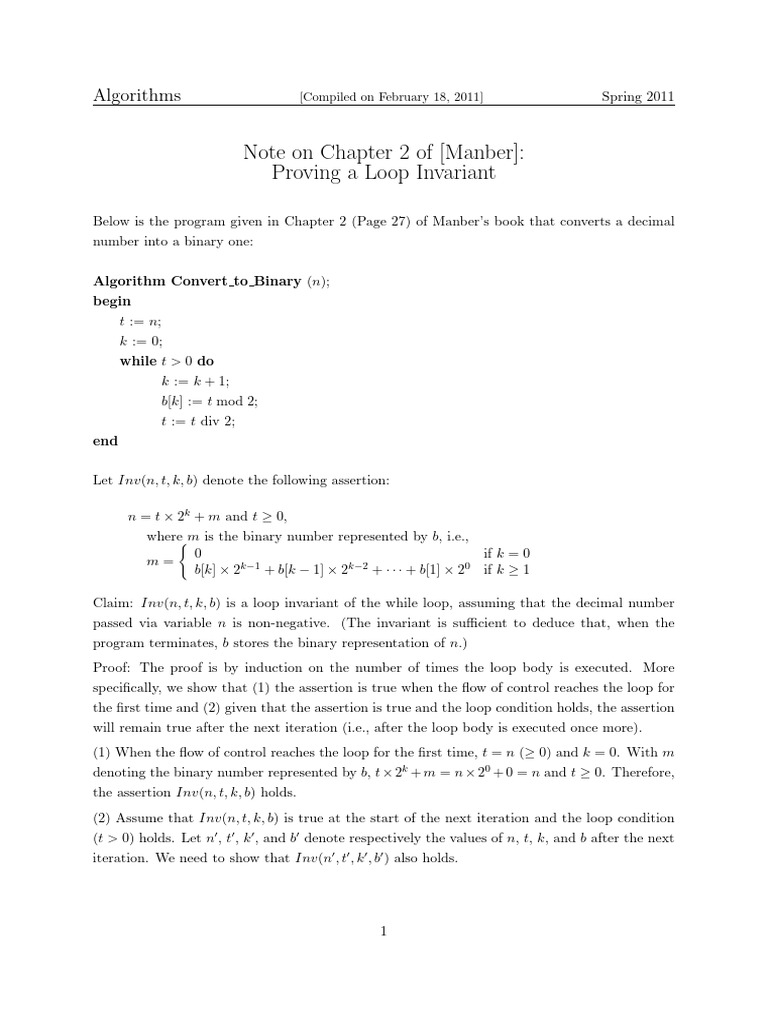 Proving Loop Invariants in Algorithms | PDF | Control Flow | Algorithms