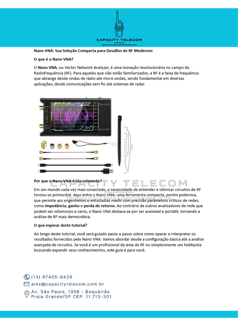 Funcionamento do Nano VNA | PDF | Rede elétrica | USB