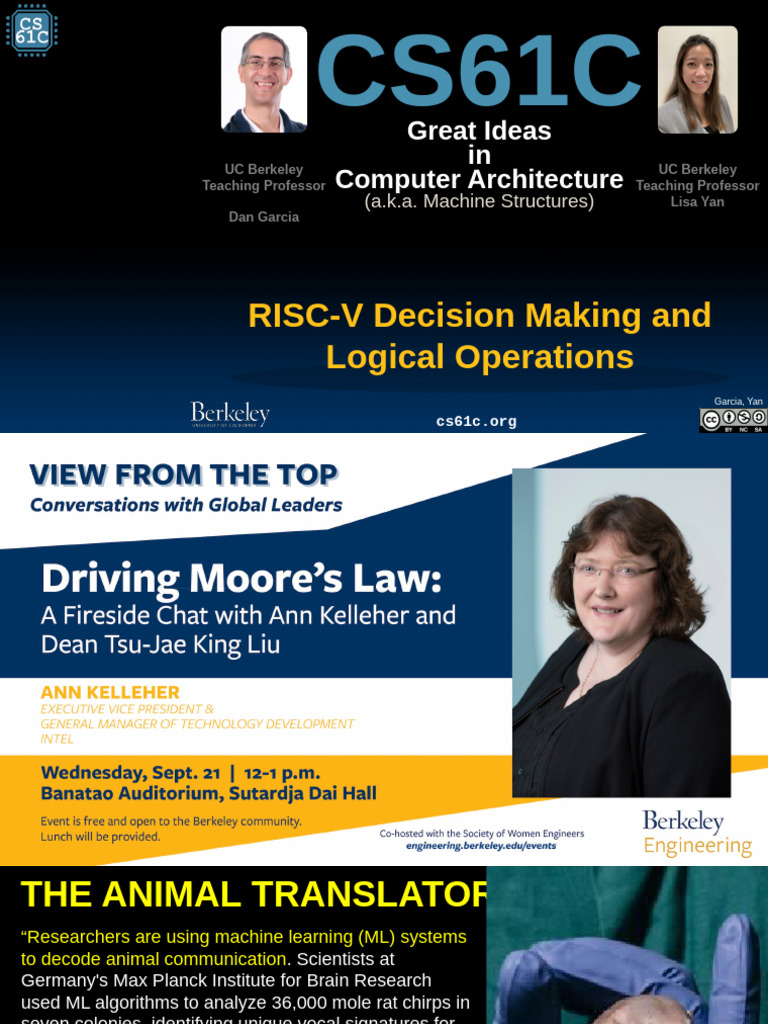 CS61C 2022fa L09 Decision Making Logical Ops | PDF | Assembly Language | Computer Science