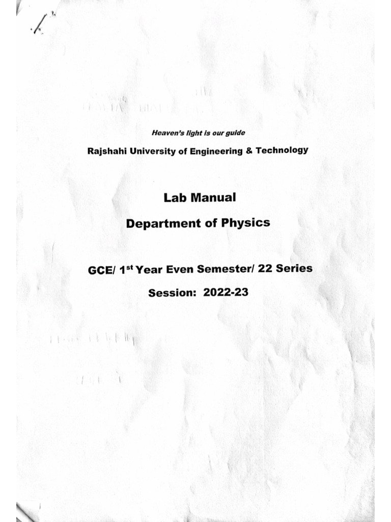 Physics Lab Manual 1 2 | PDF