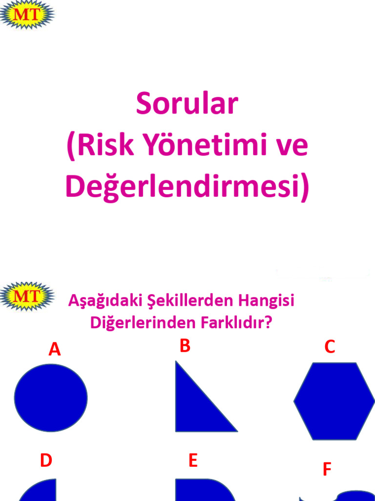 Risk Yönetimi Ve Değerlendirmesi SORULAR 1 - Revize | PDF