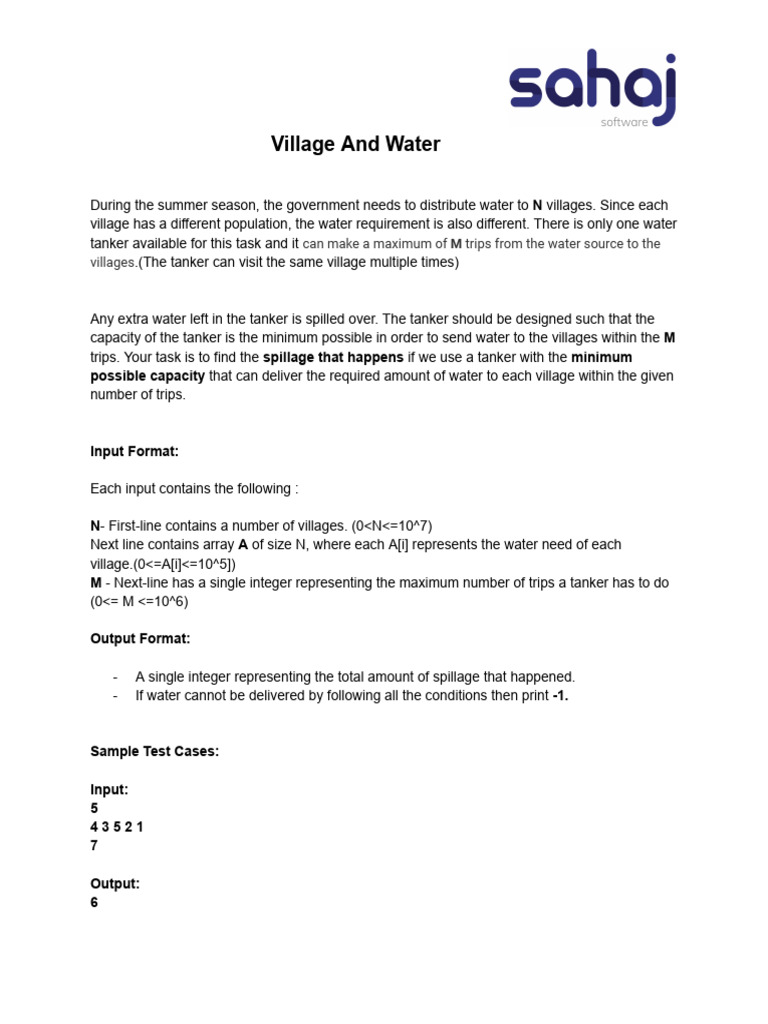 Prob-Village and Water | PDF