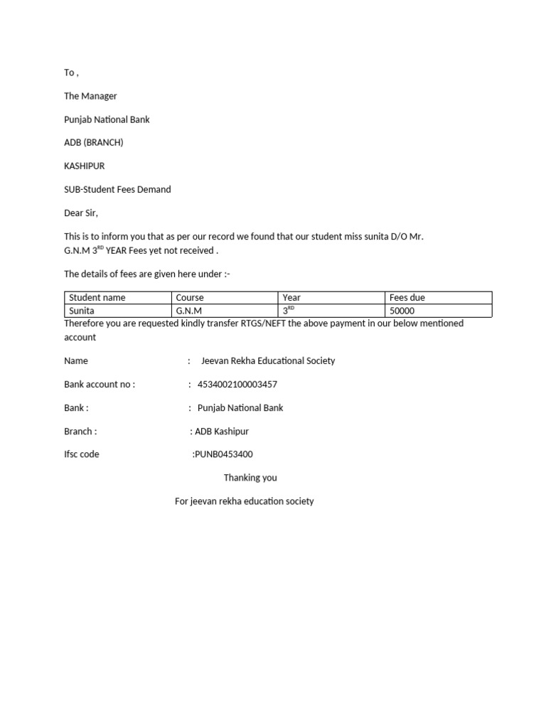 Fees Demand | PDF | Career & Growth