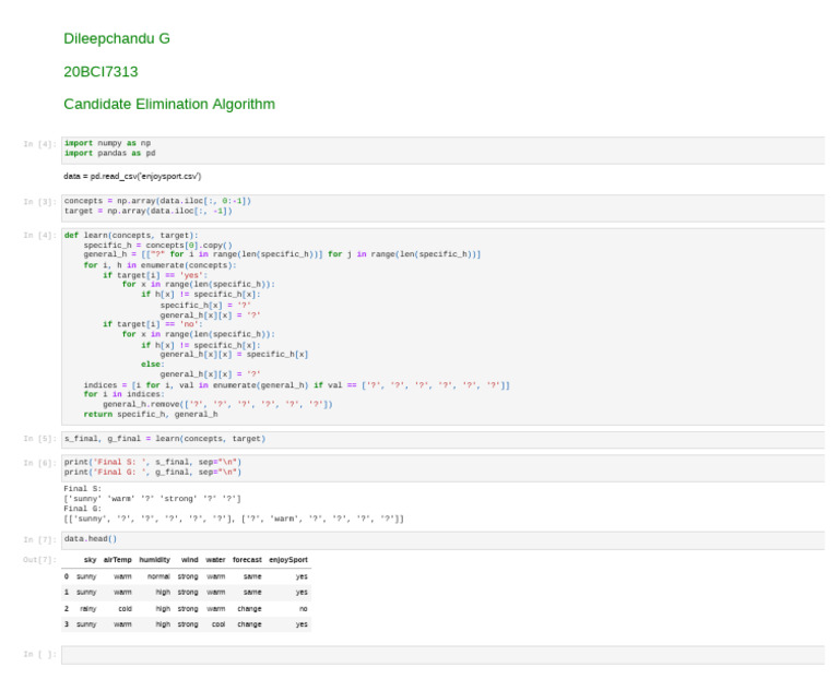 Candidate Elimination | PDF