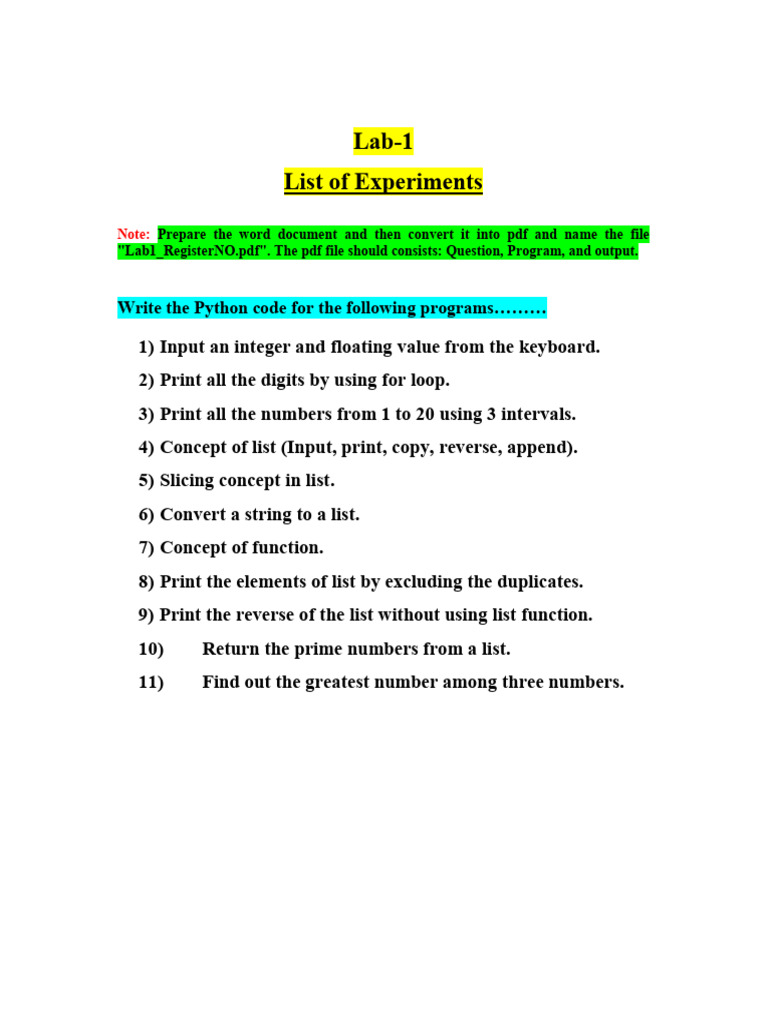 Lab Experiment 1 | PDF | Computers