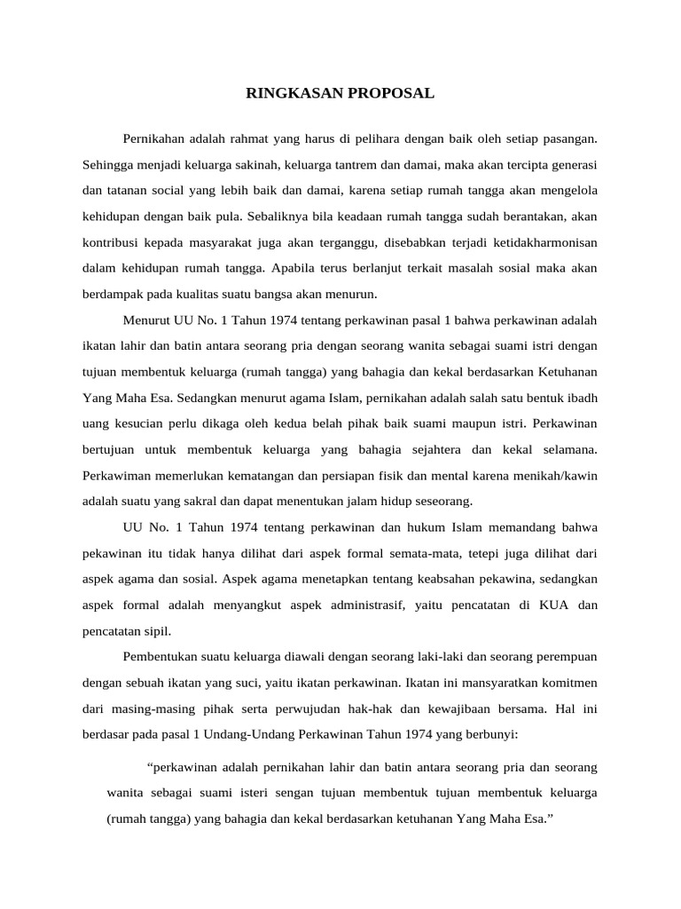 Ringkasan Proposal | PDF | Hukum