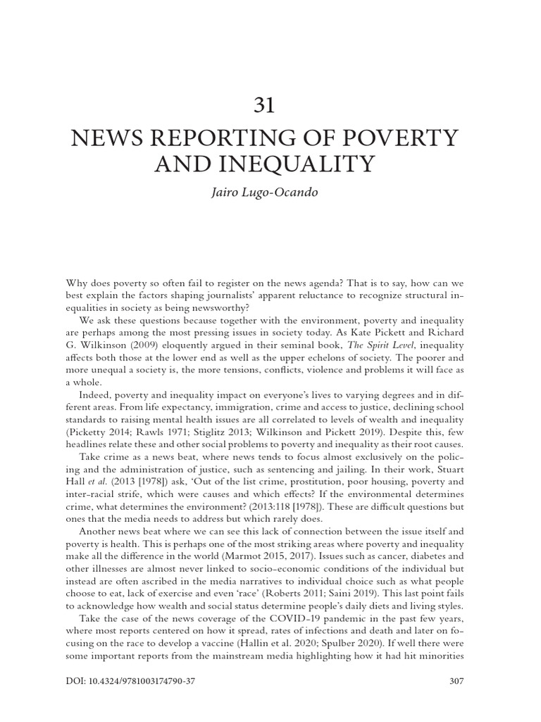 NEWS REPORTING OF POVERTY AND INEQUALITY | PDF | Economic Inequality | Discrimination & Race ...