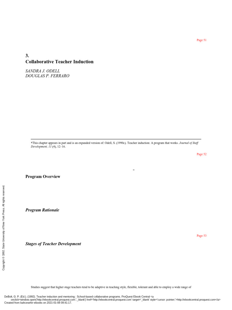 Teacher Induction and Mentoring School-Based Colla... - (Part II School ...