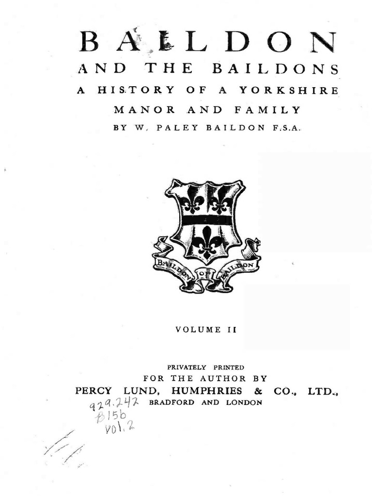 Baildon, W Paley, Baildon and The Baildons, c1931, Vol 2, CP-112997 ...
