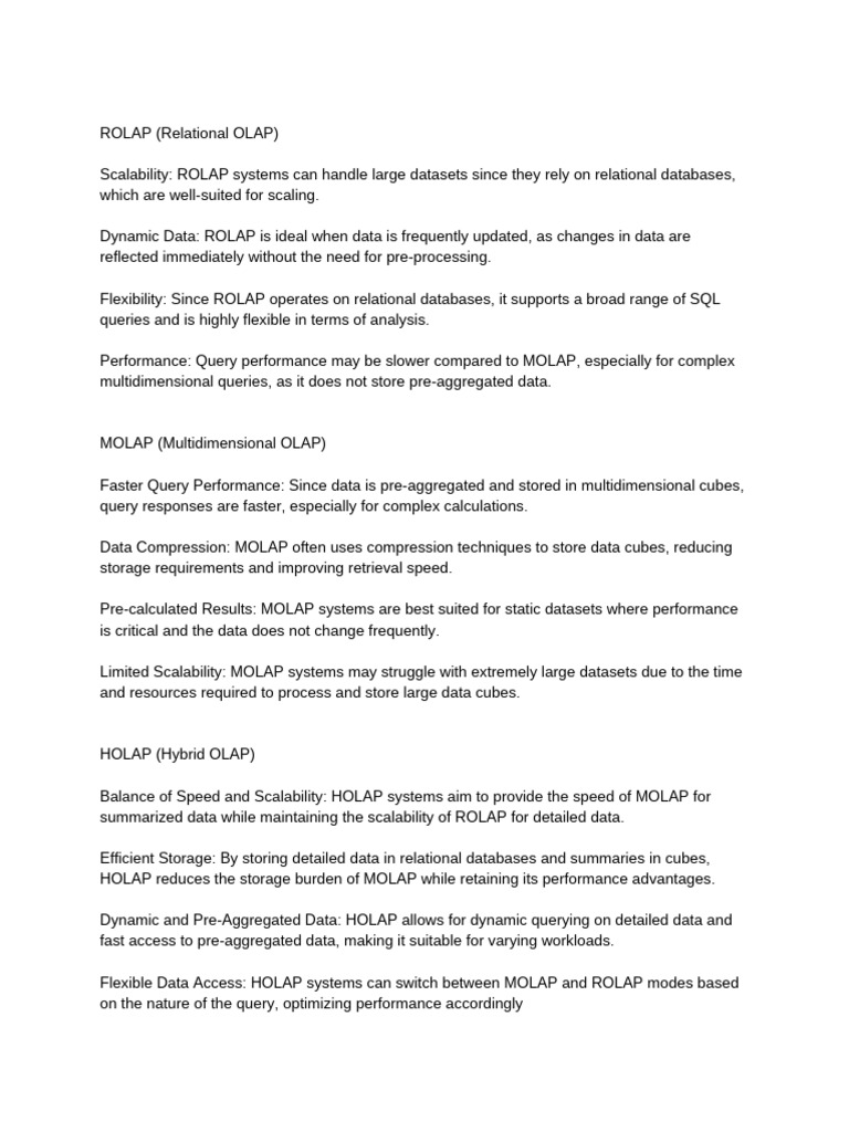 Rolap (Relational Olap) | PDF | Computers