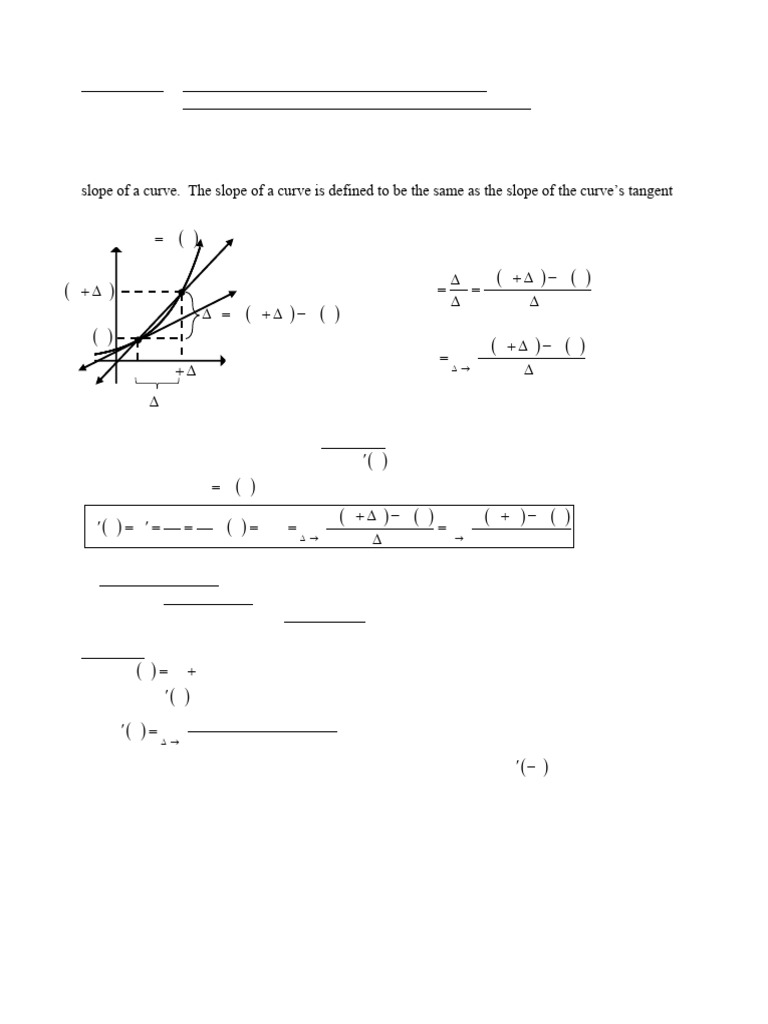 Essen. Early Unit 2 | PDF | Tangent | Derivative