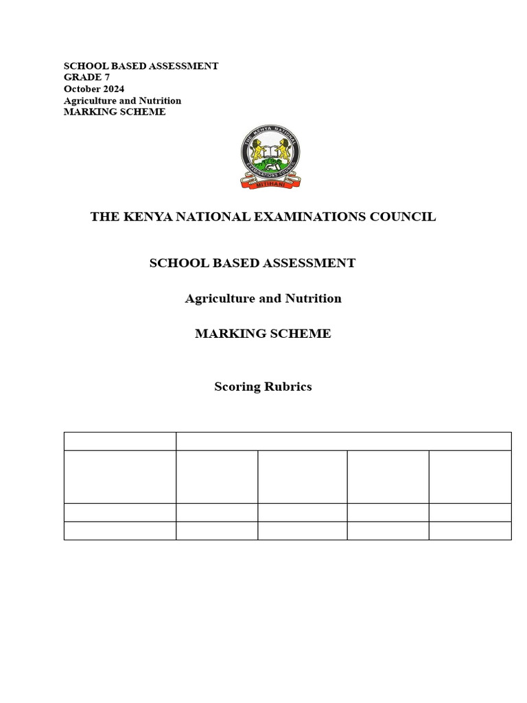 AGN 1 20240930090649940RegularRubricMarkingScheme | PDF | Agriculture ...
