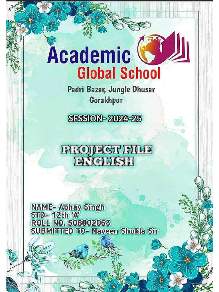 English Project File by Nihal | PDF