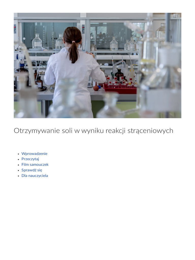 Otrzymywanie Soli W Wyniku Reakcji Straceniowych | PDF