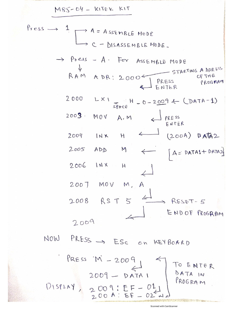 Hexadecimal Addition of Two 8 Bit No | PDF
