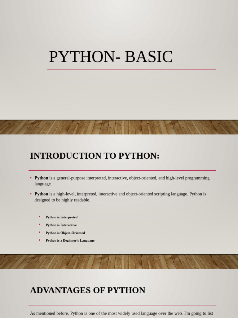 Python Basic | PDF | Python (Programming Language) | Object Oriented ... Python Basic | PDF | Python (Programming Language) | Object Oriented ...