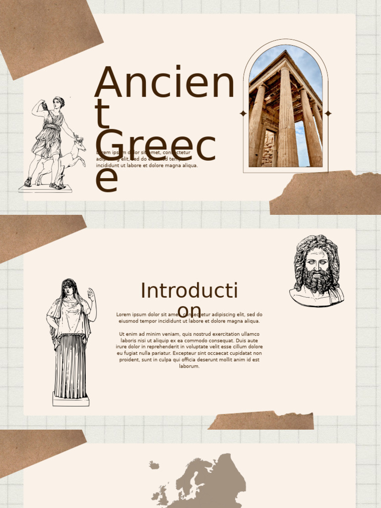 Organic Scrapbook Illustrated Ancient Greece History Presentation | PDF