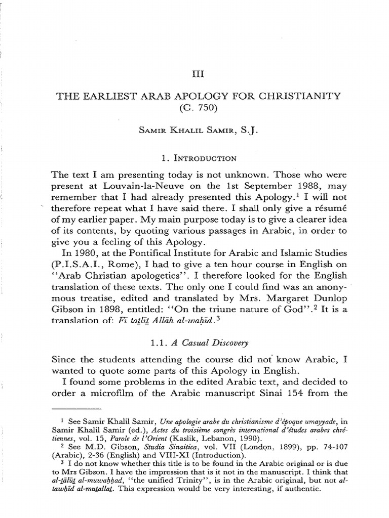 Earliest Arabic Apologetics | PDF | Adam | Manuscript