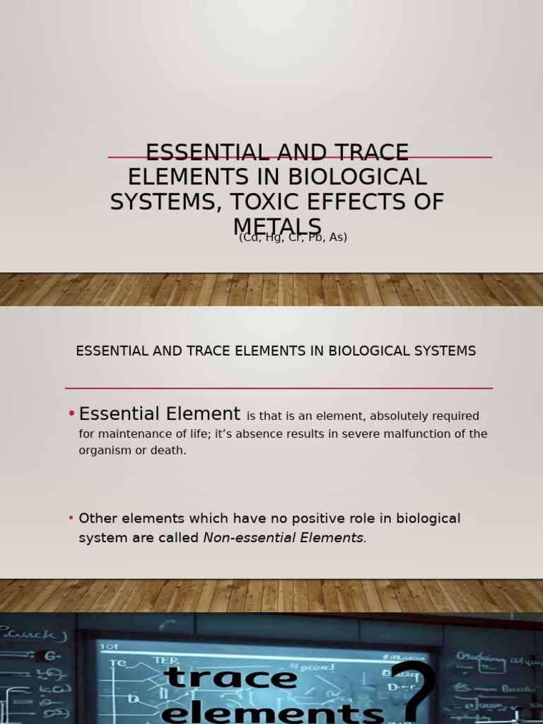 Essential and Trace Elements in Biological Systems, Toxic Effects of Metals | PDF | Mercury ...