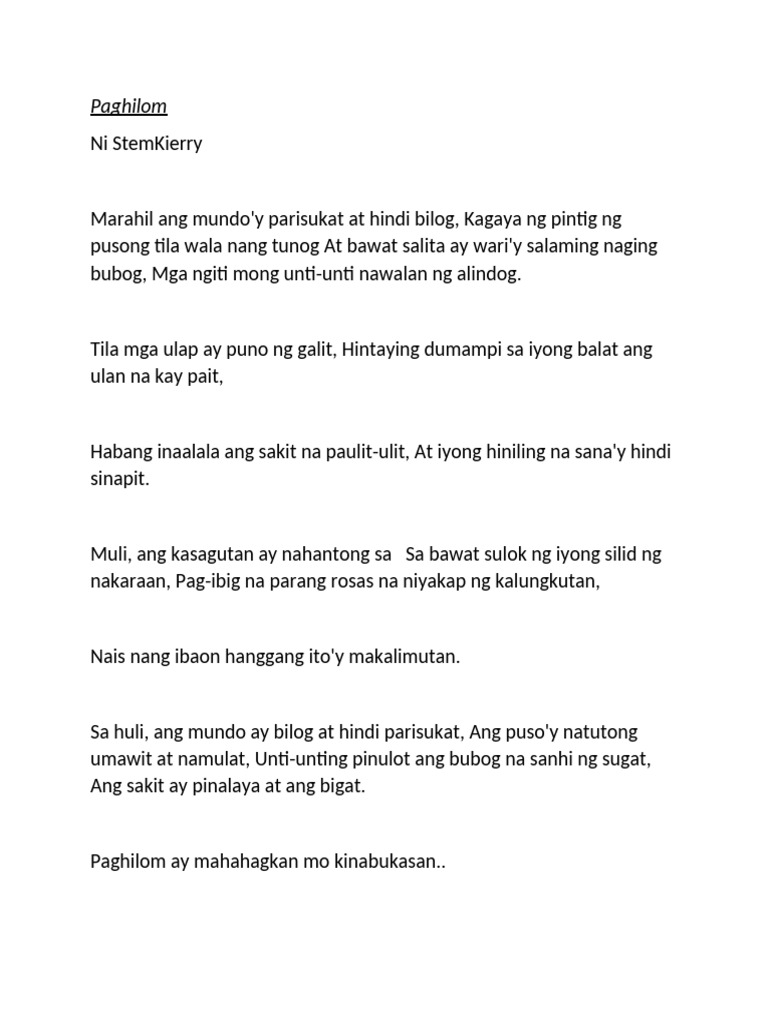 Paghilom | PDF