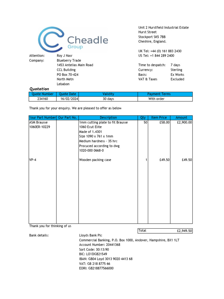 Quotation 234160 (WITH COMMISSION) | PDF | Banking Technology | Banking