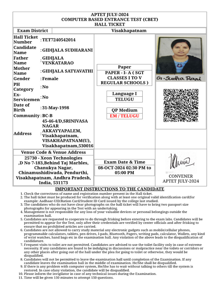 Aptet.apcfss.in Print | PDF | Identity Document