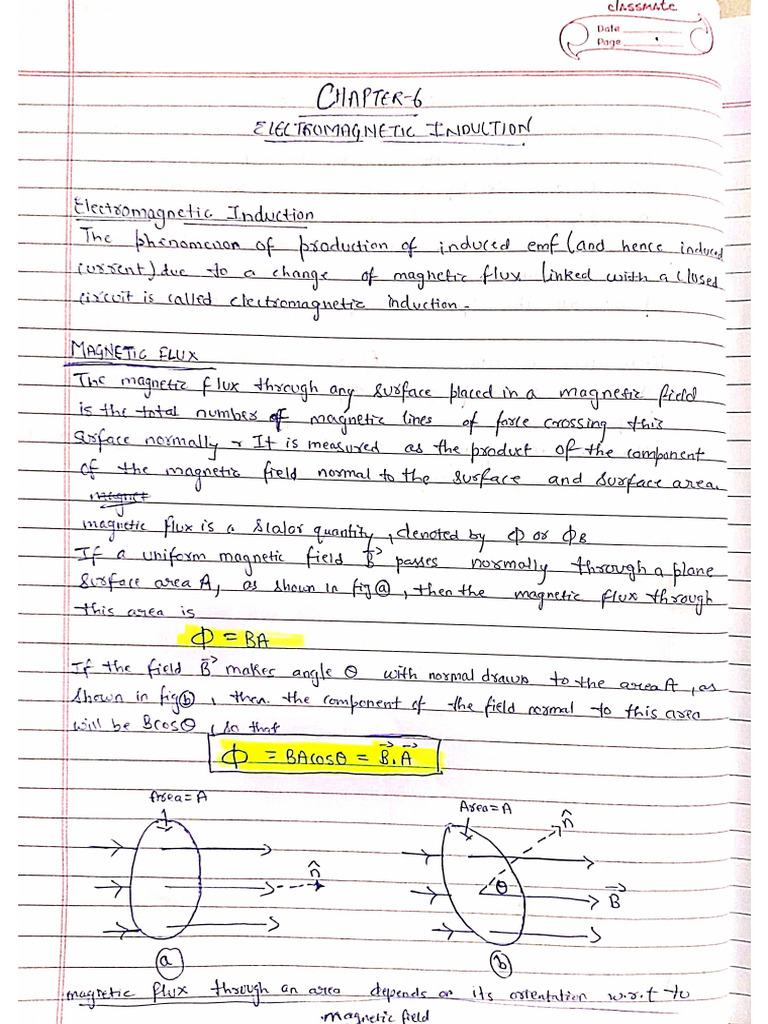 CH-6 Electromagnetic Induction NOTES | PDF